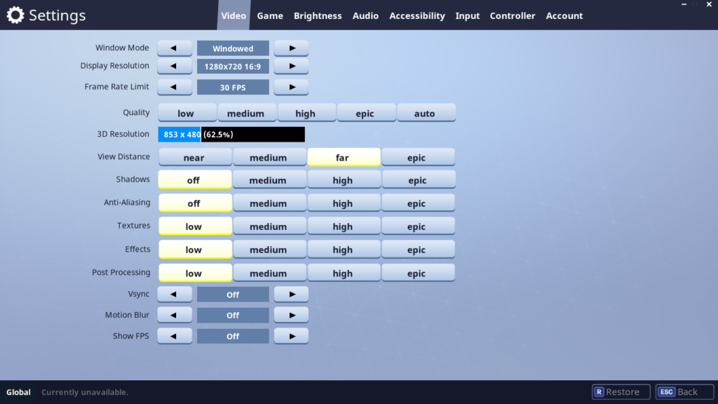 fortnite settings menu | Gearbroz